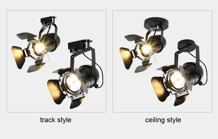 Modern Minimalist LED Track Light - Black Retractable Rail