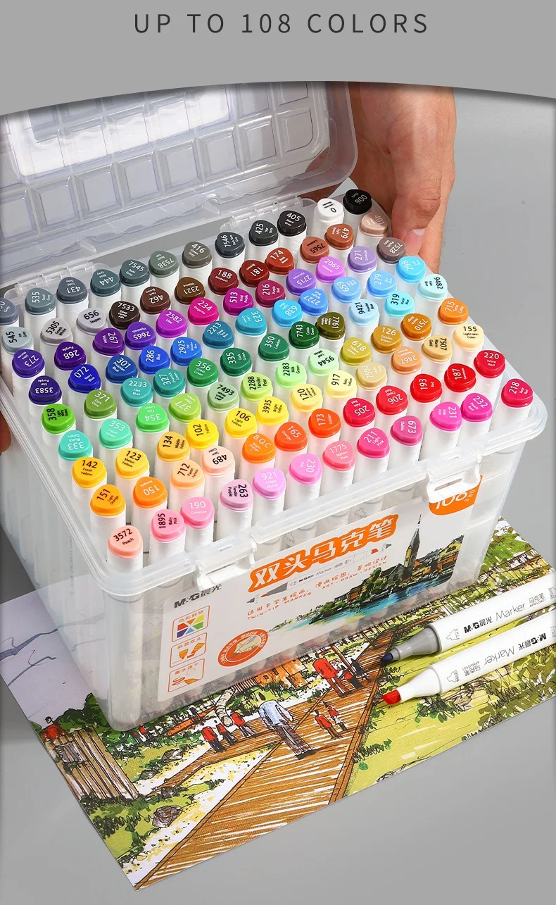 108 Colors Double Tips Rotuladores Doble Punta Cute Fabric Graffiti ...