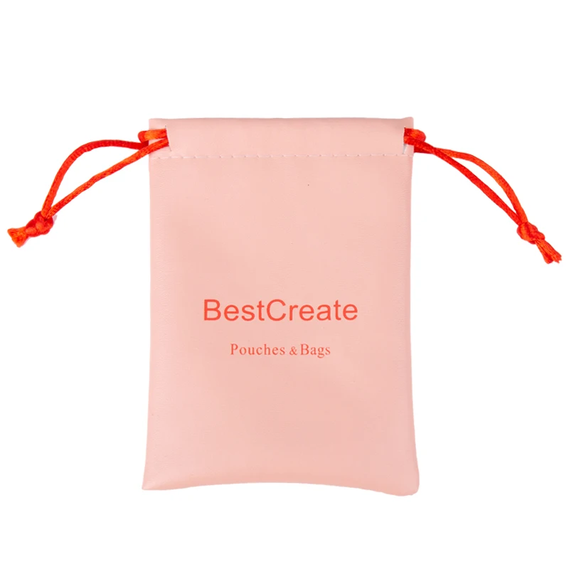 Custom Emboss Logo Round Bottom Black Leather Makeup Pouches PU Scent ...