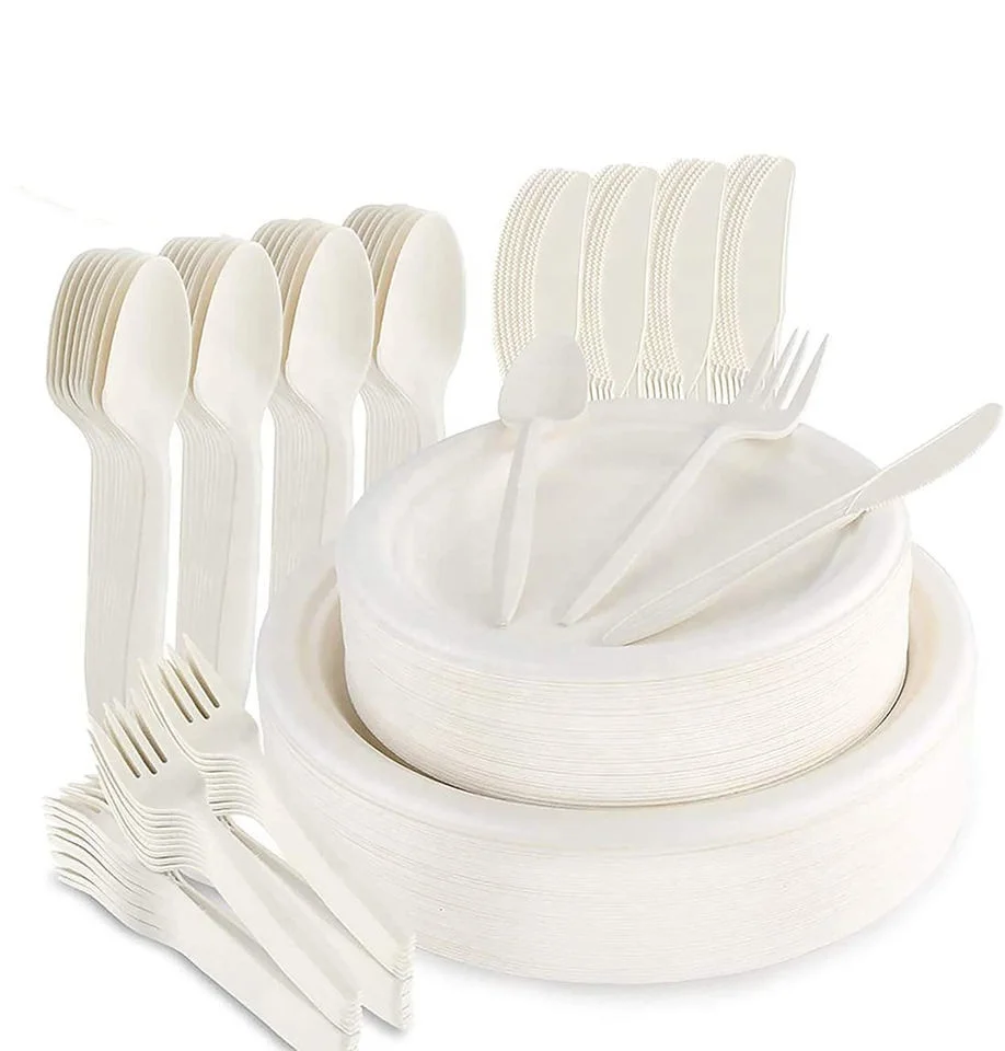 Compostable And Biodegradable Sugarcane Bagasse Eco-friendly Dinnerware ...
