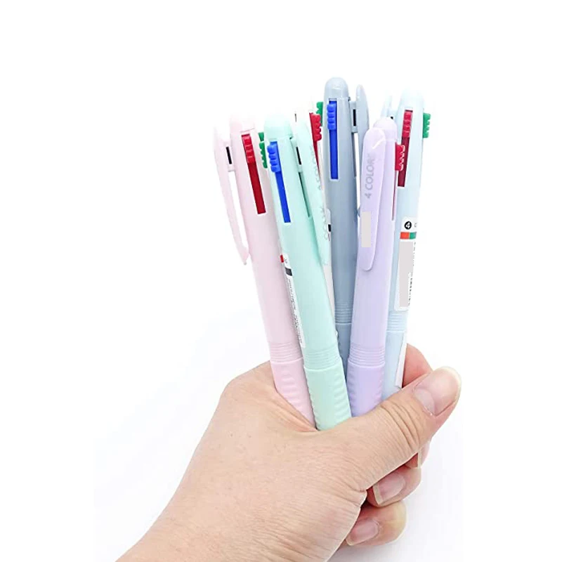 Transparent Barrel 6 Colors In 1 Retractable Plastic Multicolor ...