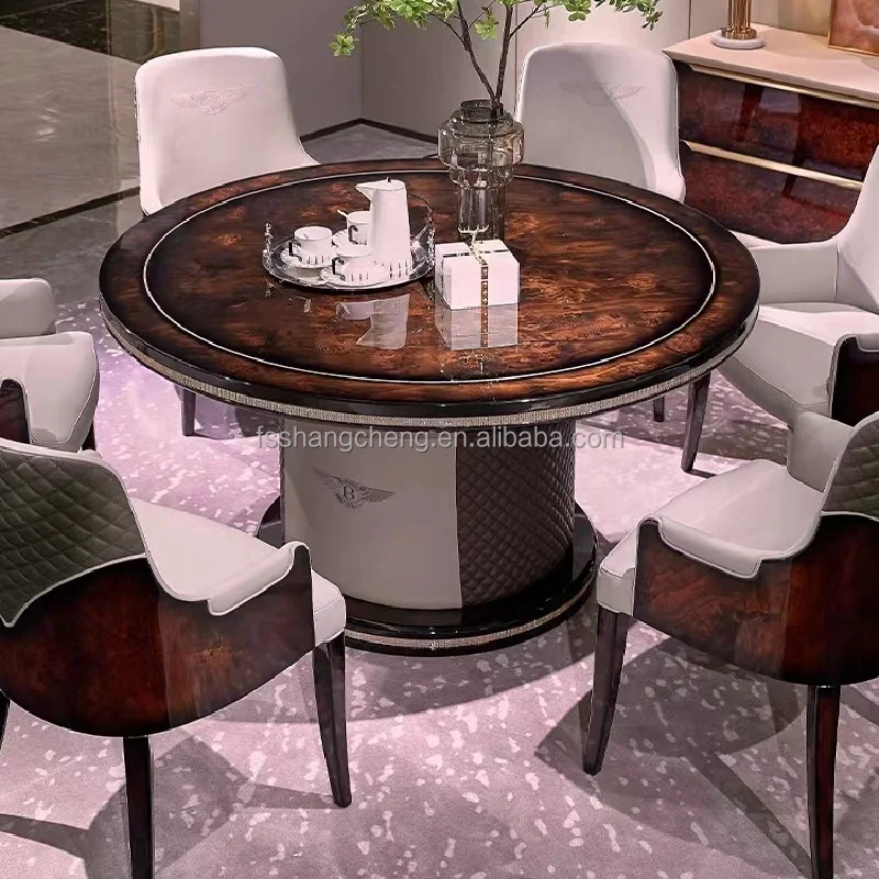 Luxury Solid Wood Dining Table Custom Round Dining Table Post-modern ...