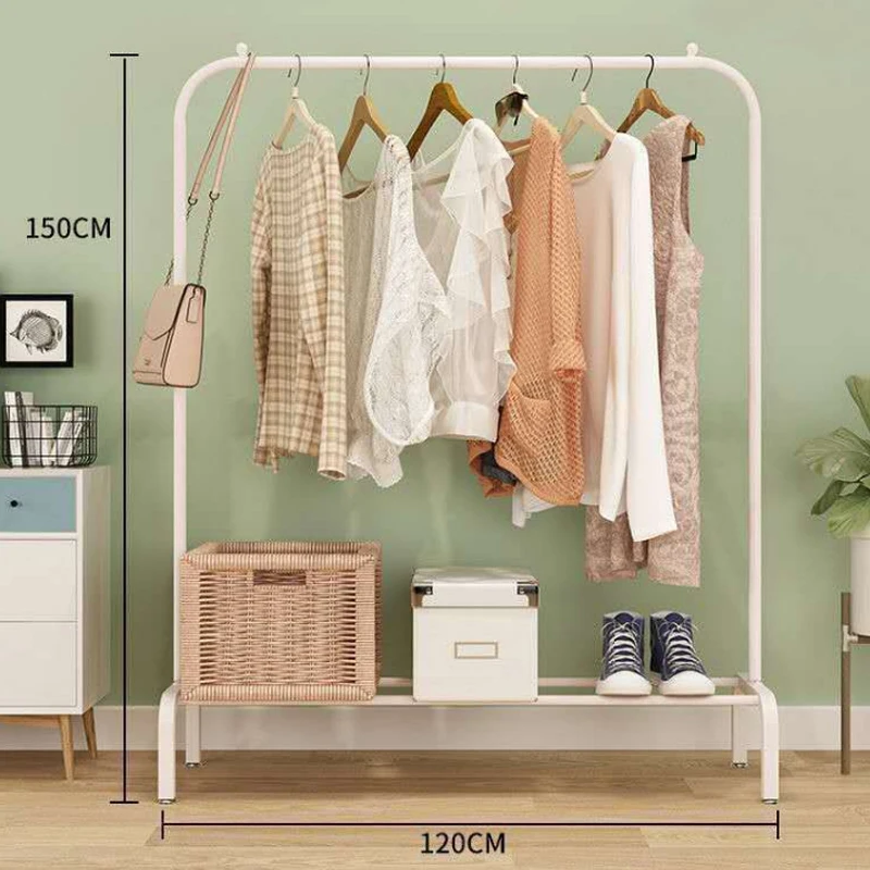 Simple Household Metal Coat Rack Double-pole Floor-standing Vertical ...
