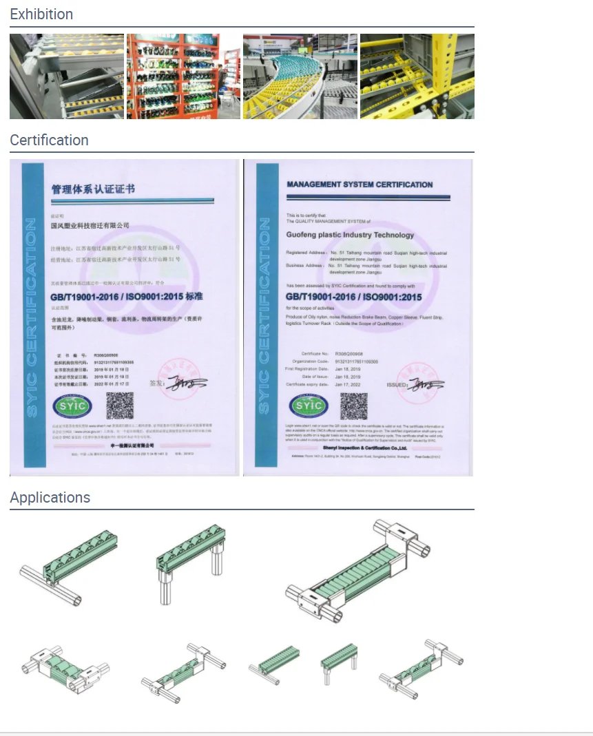 Industrial Placon Gravity Flow Rail Conveyor Pc Roller Track For 28mm ...