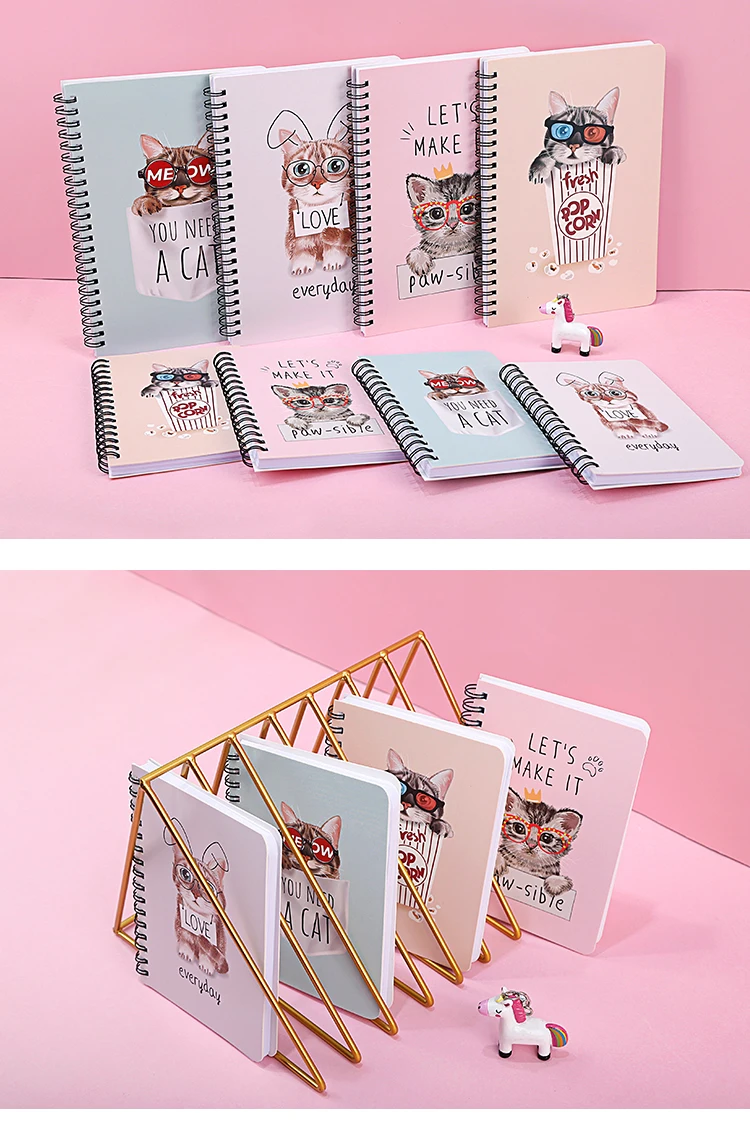 2023 Cat Animal Prints Notebook - Kawaii Spiral Hardcover
