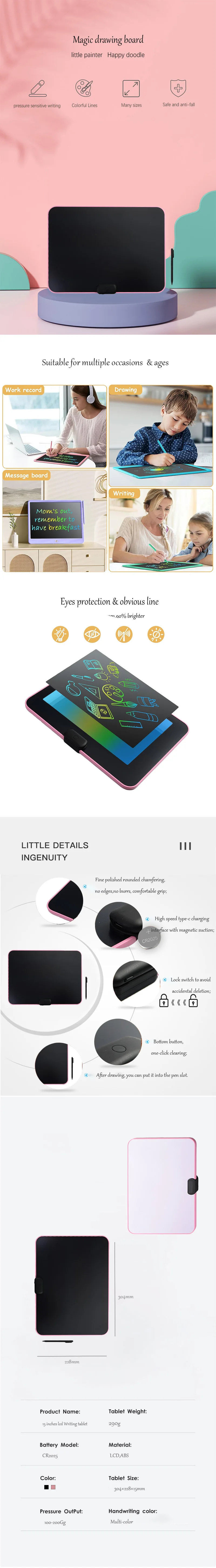 Mihua 15 Inch Portable Rechargeable Replaceable and Detachable Magnetic ...