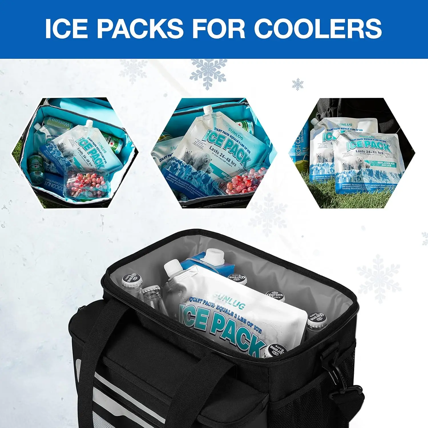 Custom Cooler Ice Packs Reusable Ice Packs For Coolers Long Lasting ...