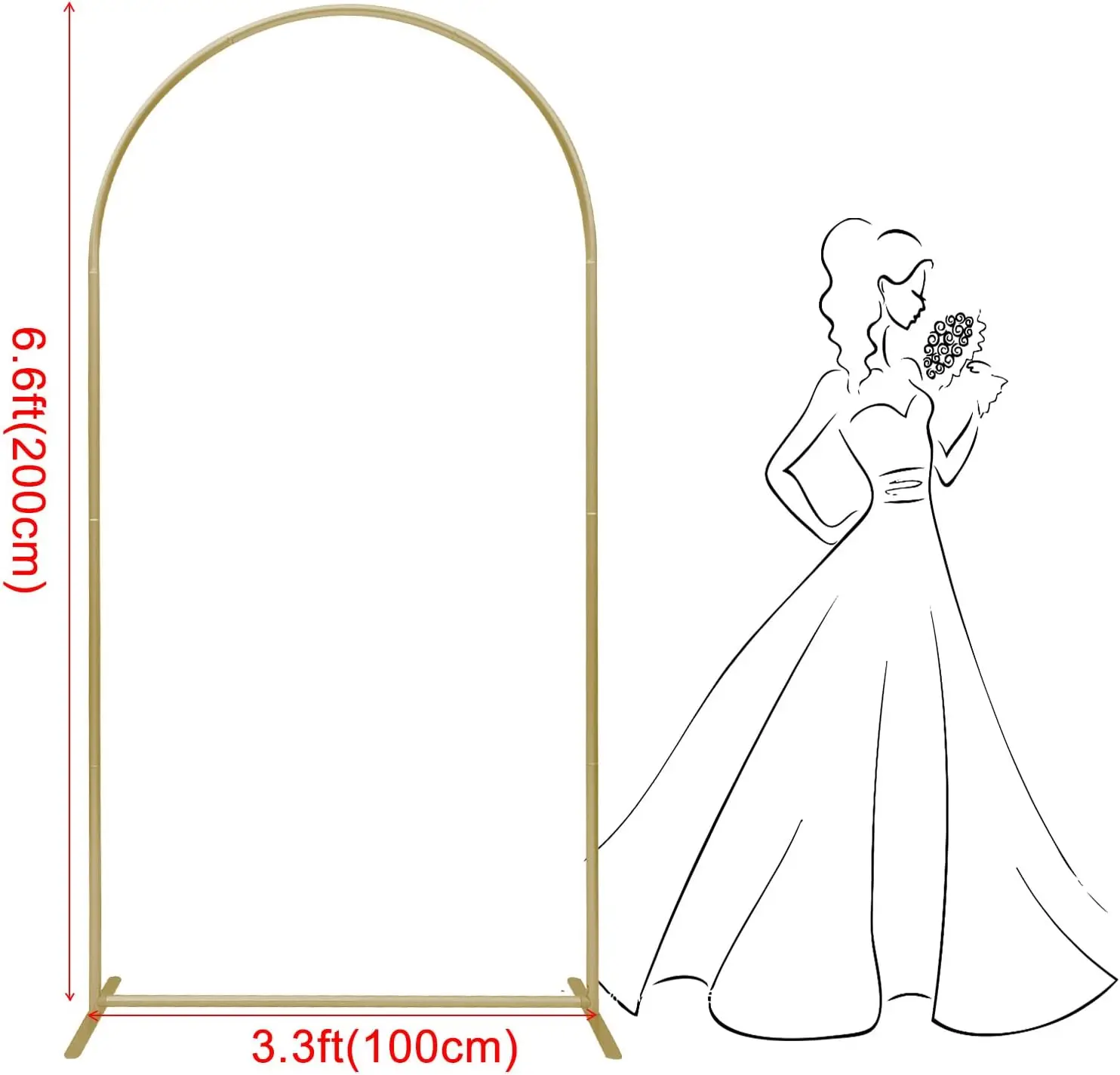 Metal Wedding Arch Backdrop Stand,3-Piece Gold Arch Backdrop Stand for ...