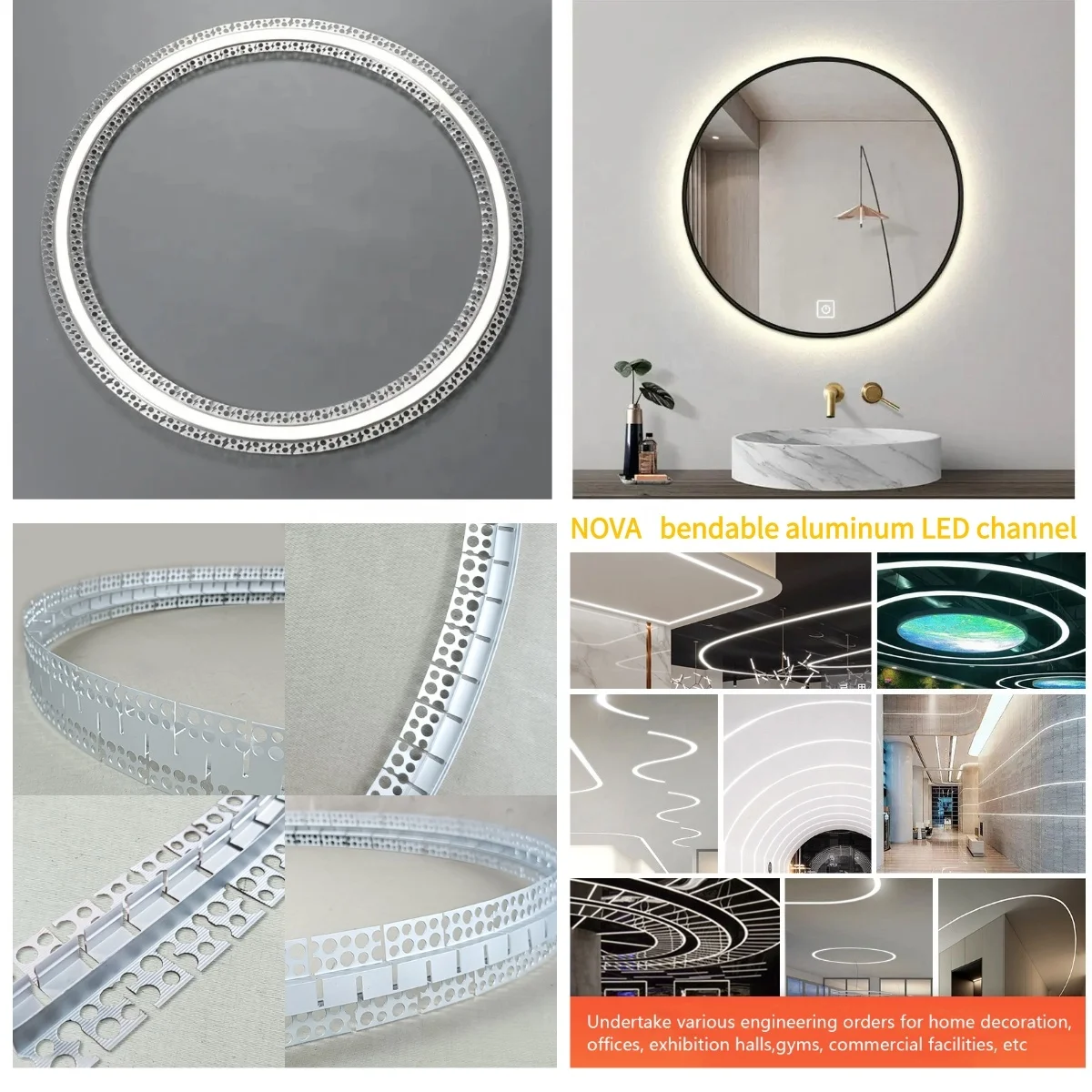 Flexible Bendable Aluminium Recessed Office Led Linear Light 20w 36w ...