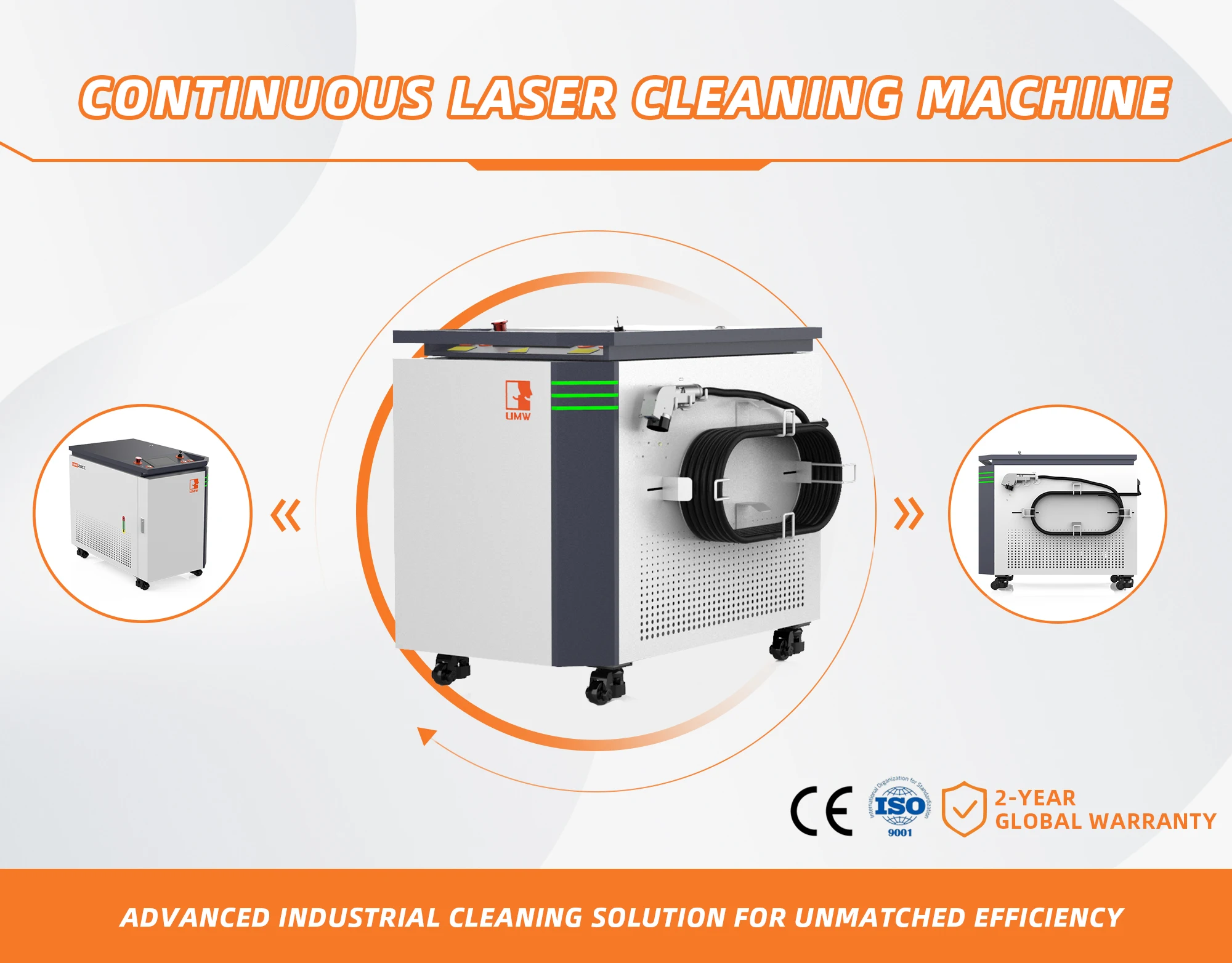 Shipyard 1500W Continuous Laser Cleaning Machine Laser Cleaner with 8 ...