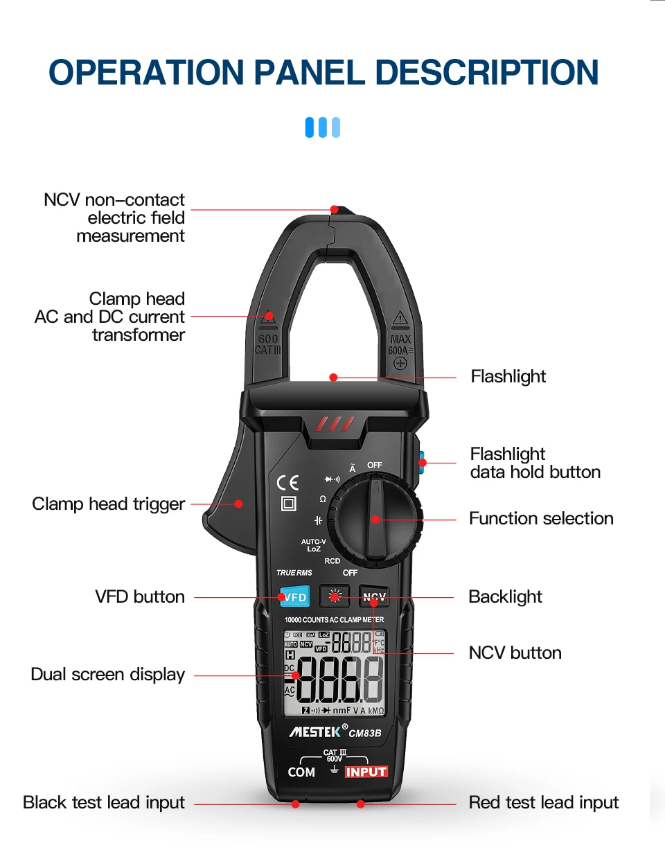 Mestek Digital Clamp Meter - Precision AC Measurement