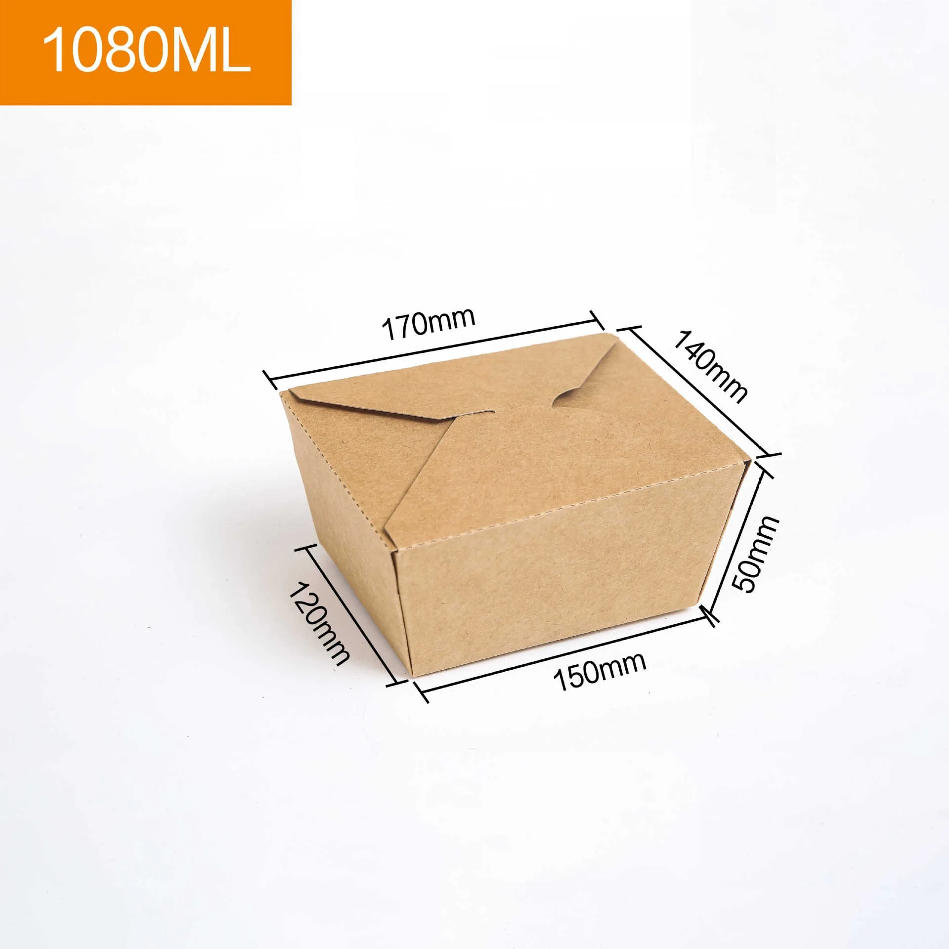 26 Oz Disposable Kraft Paper Take Box - Microwaveable & Durable