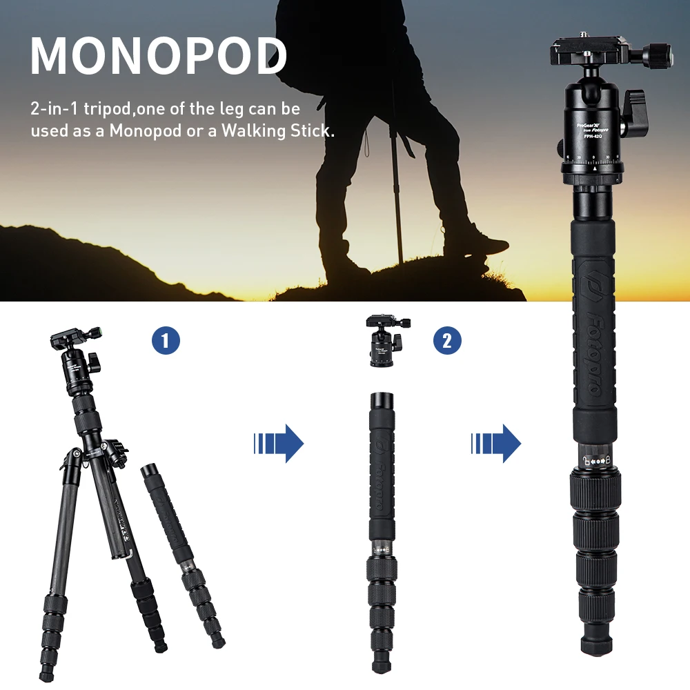 Professional Full Functional Carbon Fiber Monopod Digital Dslr Camera ...