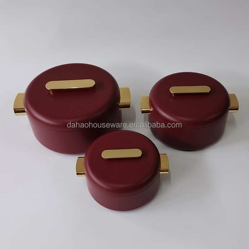 3 Pcs Set Cookware - Luxurious Food Insulated Hot Pot Casserole