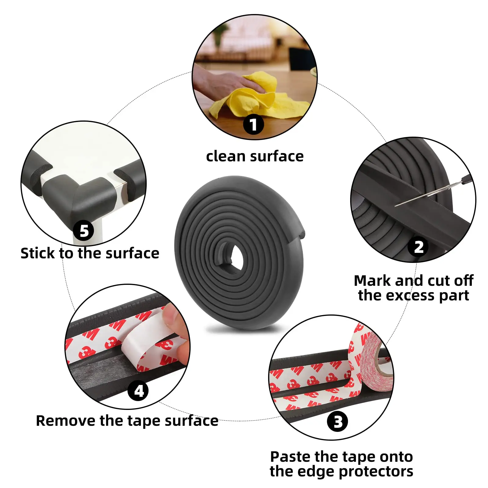 Top Sale High Quality Plastic Shelf Sharp Edge Protector Rubber Edge ...