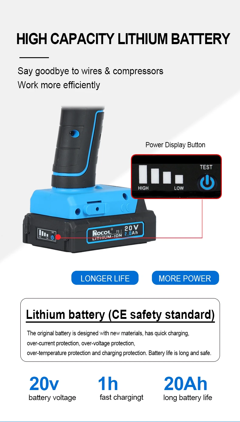 New Lithium Battery Rivet Gun RL-520 Cordless Labor Saving Powerful ...