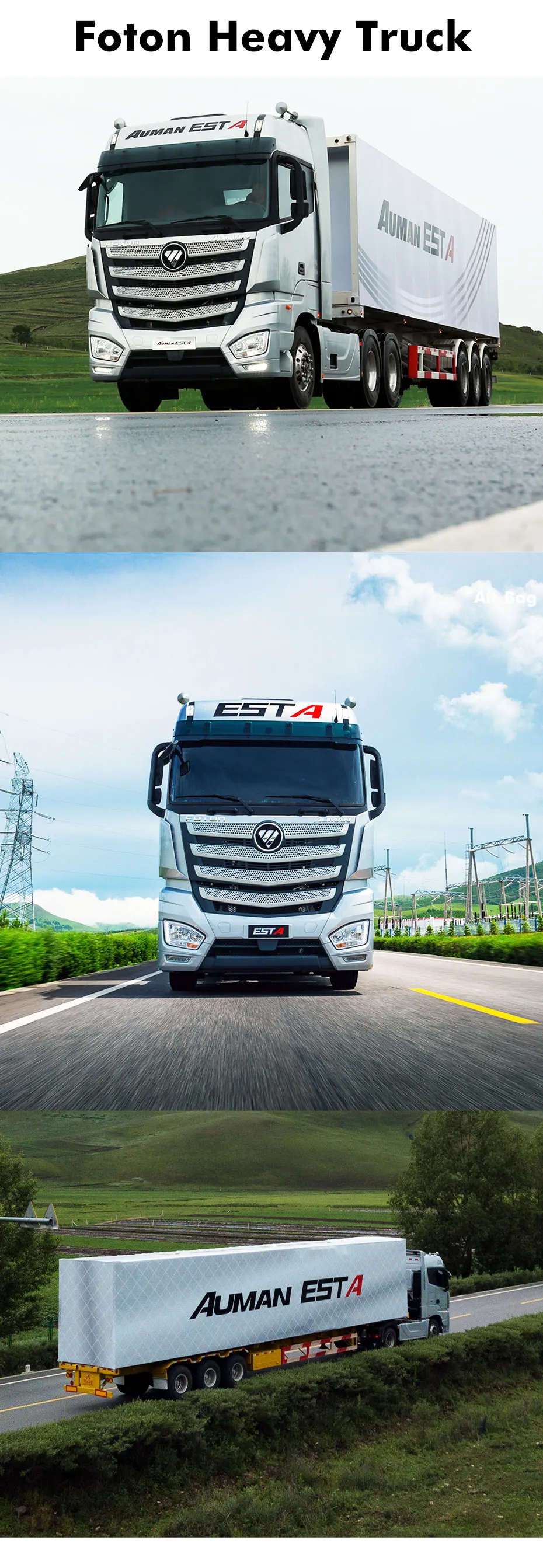 Foton EST Auman Heavy Duty 6x4 8X2 8X4 Flatbed Truck Tractor New ...