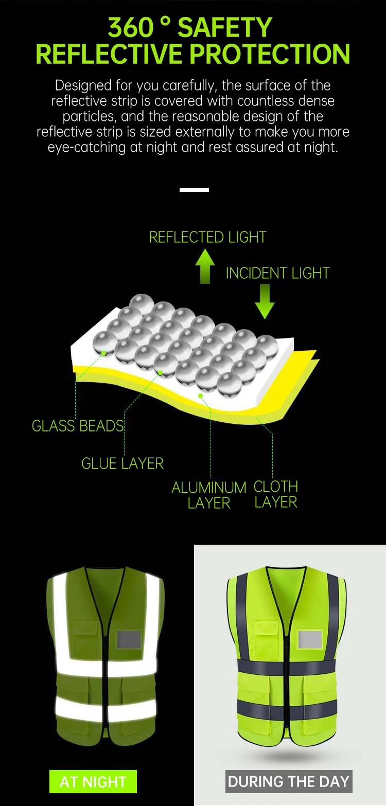Customized Reflective Safety Vests for High Visibility
