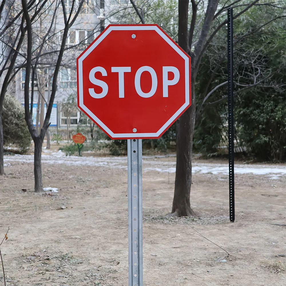 Perforated Steel Square and U Shape Street Sign Post and Base America ...