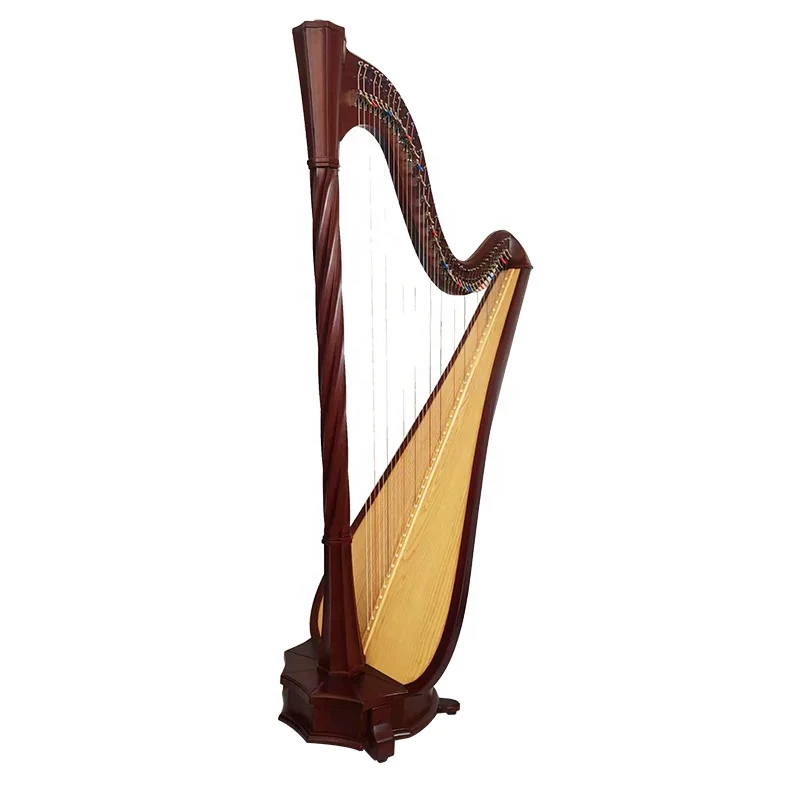 Walnut Grand Big Lever Harp - 40 Strings Large Musical Instrument