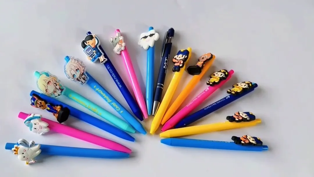 Wholesale Soft Pvc 2d Character Ballpoint Pen Cartoon Design With Pen ...