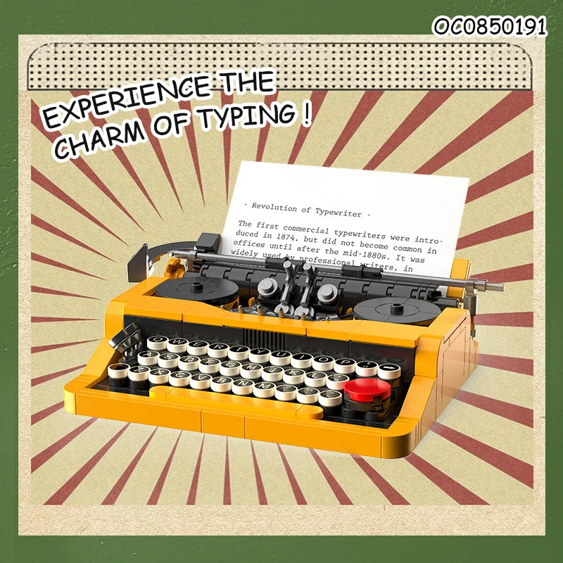 254pcs Typewriter Mechanical Keyboard Model Assembled Plastic Toys For ...