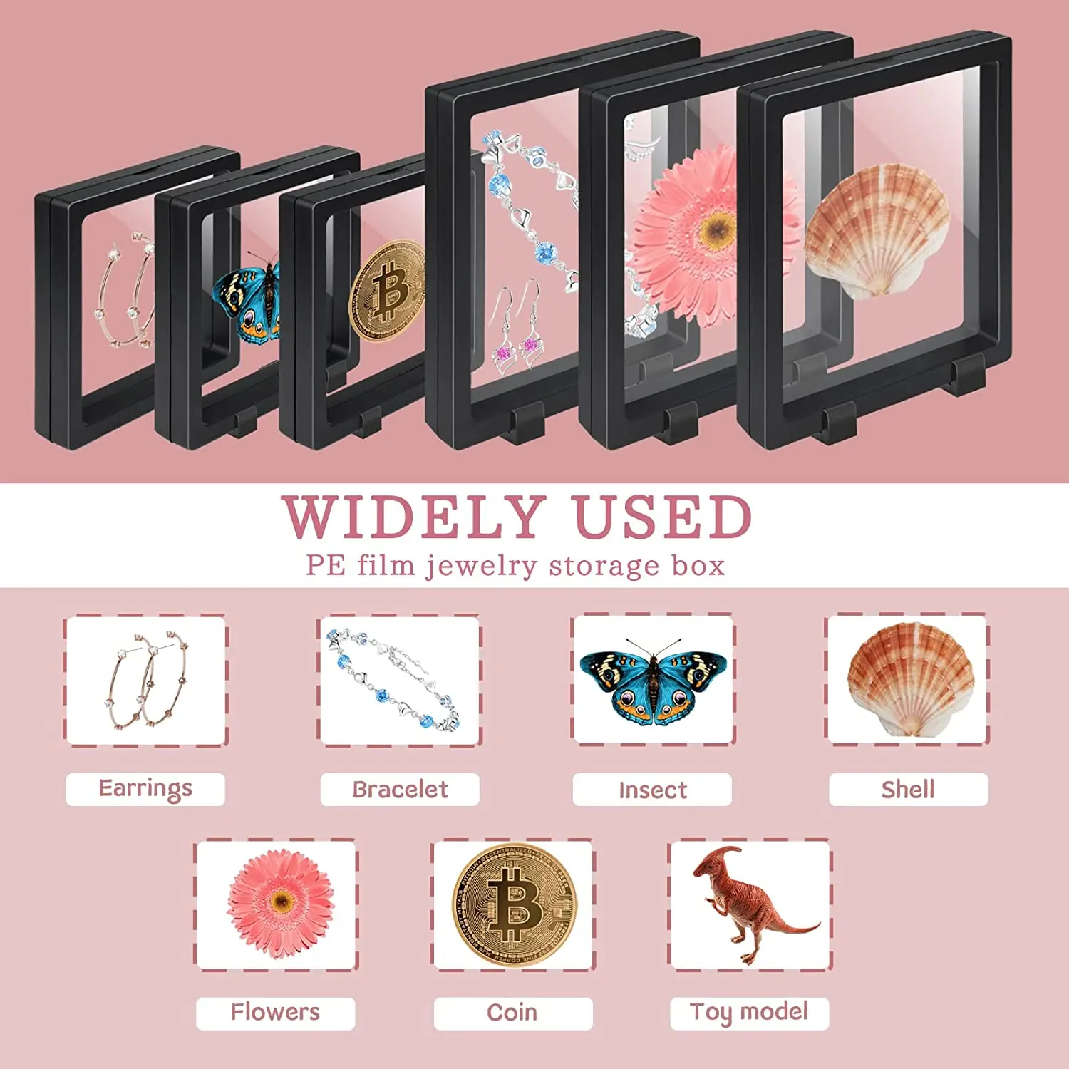 Wholesale Transparent Jewelry Display Case - 3D Floating Frame