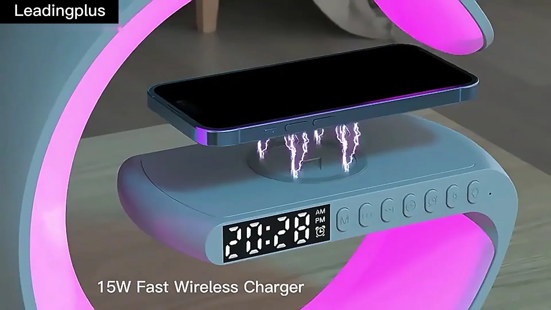 Oem Small 15w Wireless Fast Charger Qi Phone White Noise Bt Speaker Smart Lamp Wake Up Light ...