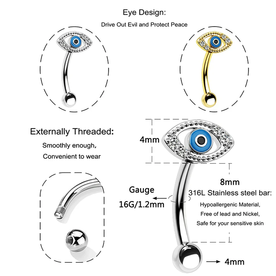 Toposh Stainless Steel Piercing Conch Helix Earrings Stud Daith Tragus ...