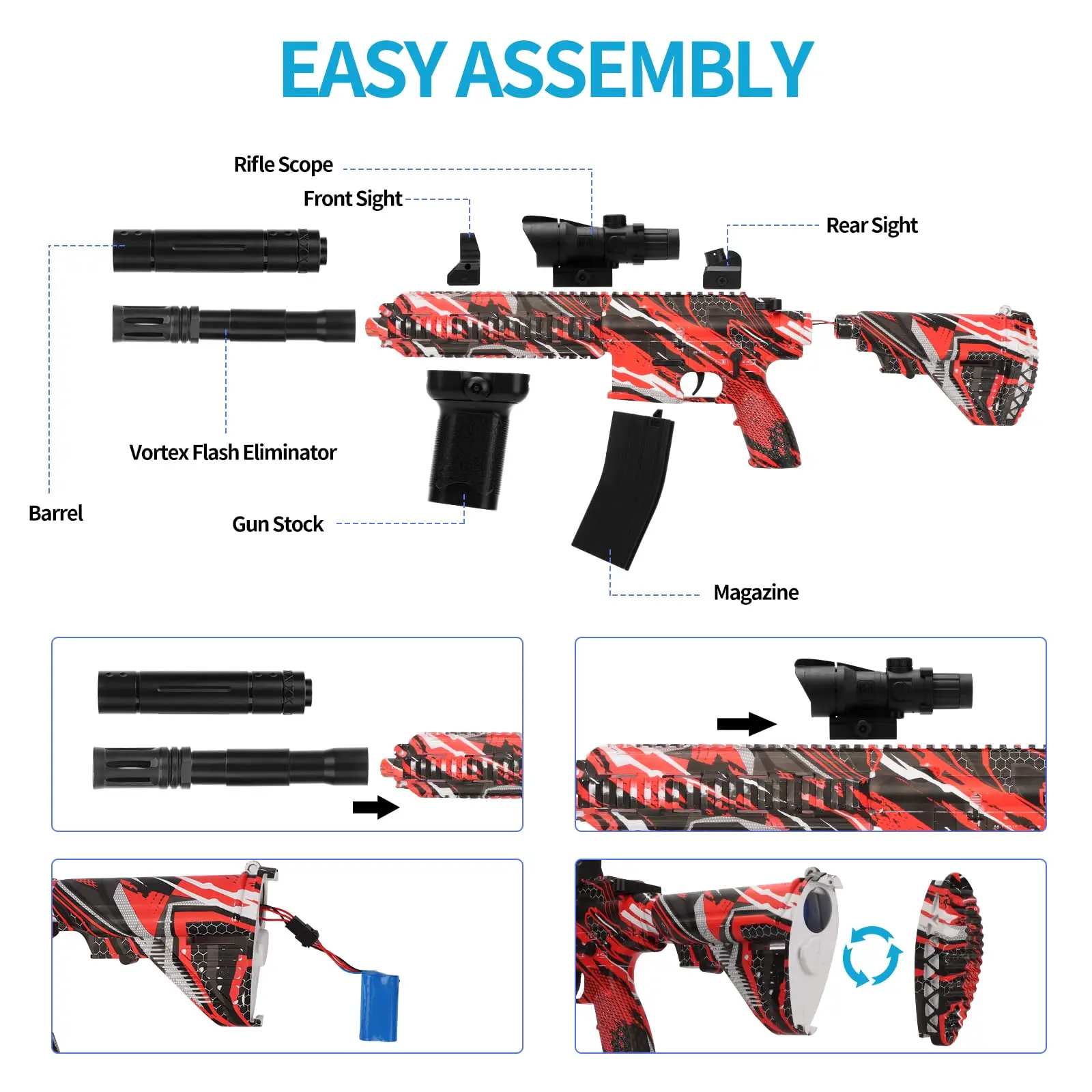M416 Camouflage Toy Electric Paint Ball Gun Gel Ball Blaster - Buy Gun ...