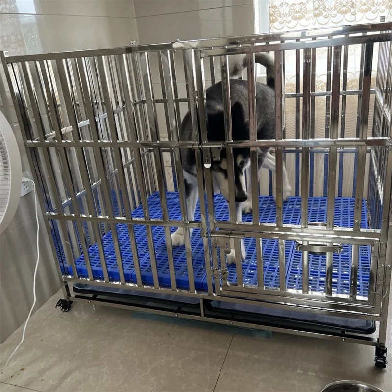 Stainless Steel Metal Design Square Plush Dog Cage Mesh Pet Kennel With ...