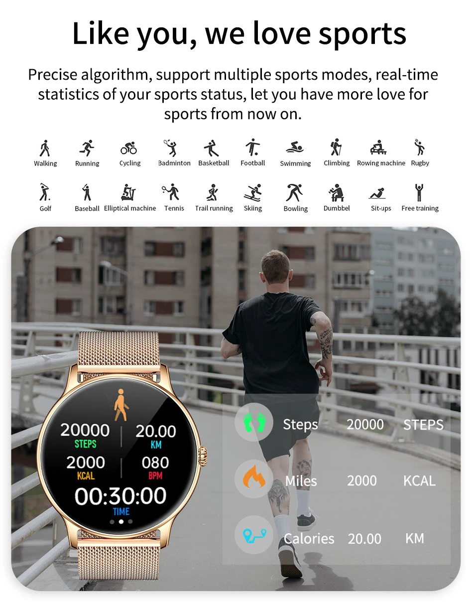 The Latest Men's and Women's V33 Smart Watch Ip68 Waterproof Touch 1.09 ...