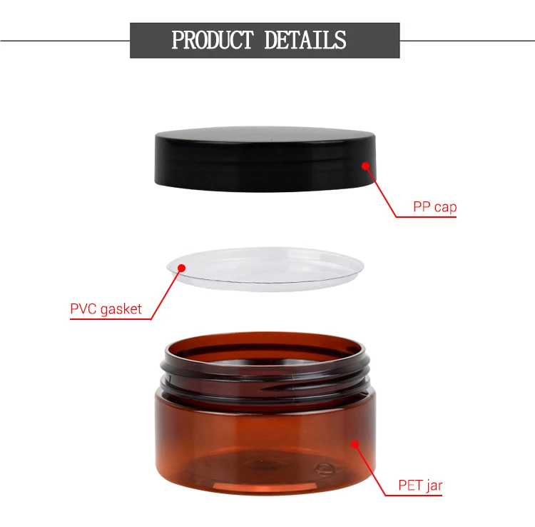 Wide Mouth Food Container 20g 30g 50g 100g 120g 150g 500g 1000g Pet Plastic Cosmetic Cream Jar ...
