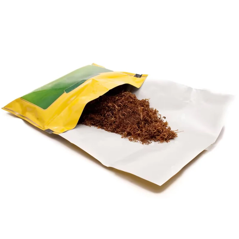 Custom Smell Proof Amber Leaf Smoking Pouch Plastic Wraps Hand Rolling ...