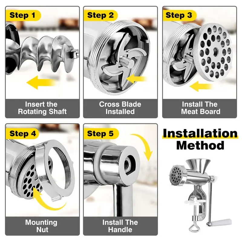 Manual Meat Grinder Sausage Maker Table Mount Pork Mincer Sausage ...