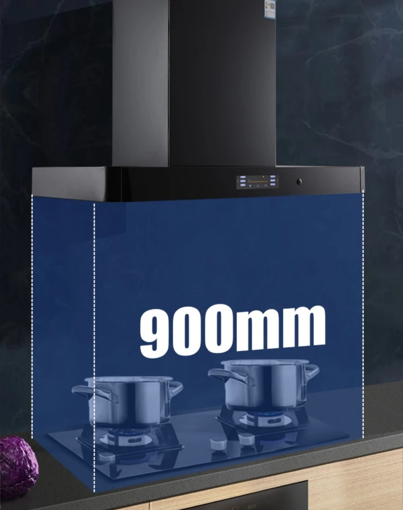 Smart 90cm Slim Range Hood Cooker Extractor Chimney Island Kitchen Hood ...