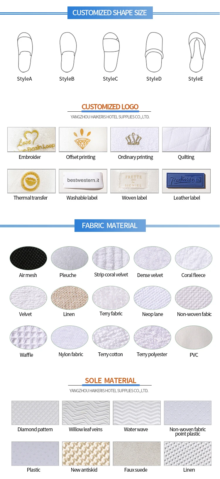 Oem Custom Logo Disposable White Room Slippers Ultra Soft Spa Cotton ...