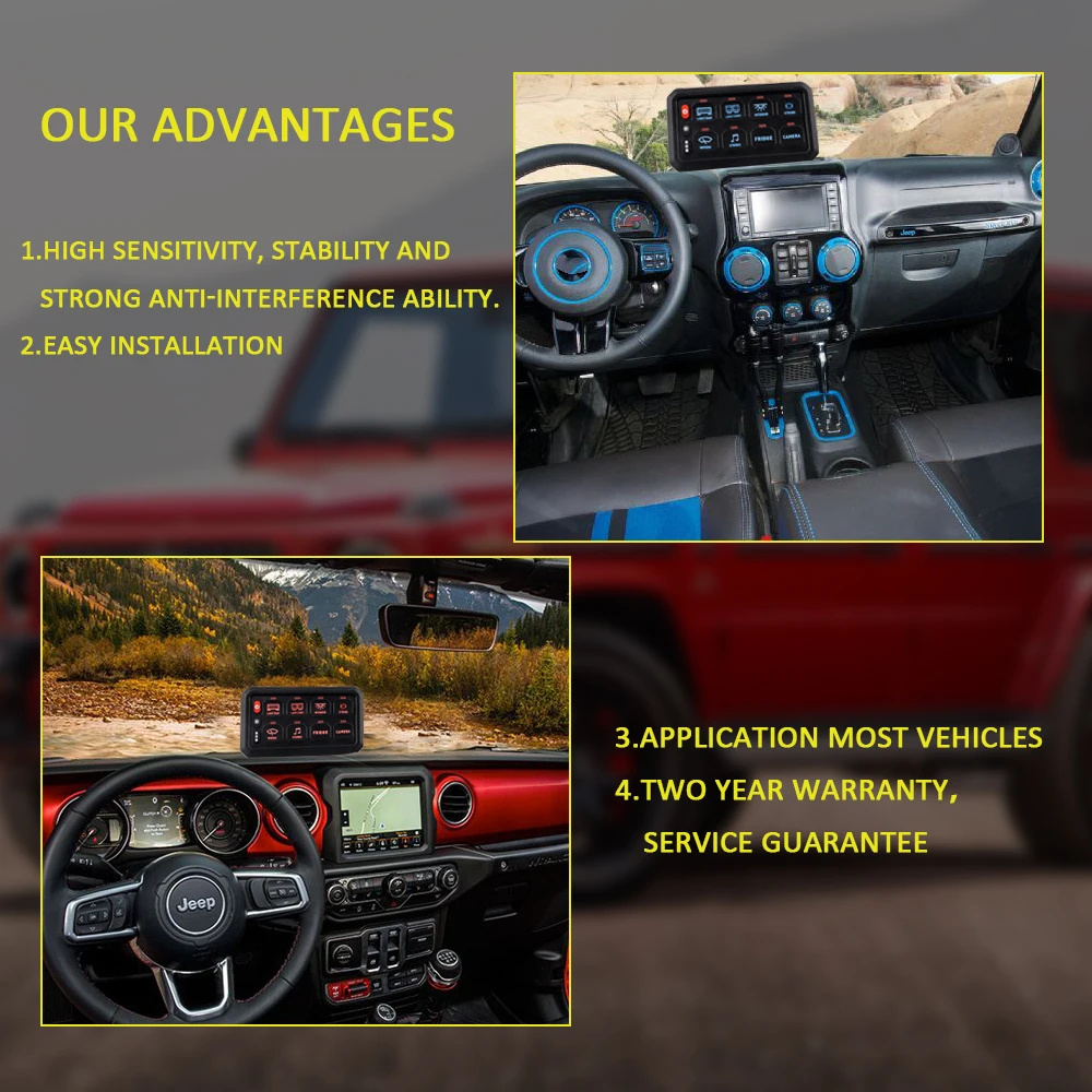 Rgb Dimmer 8 Gang Switch Panel Led 12v 24v Universal Car Control Switch ...