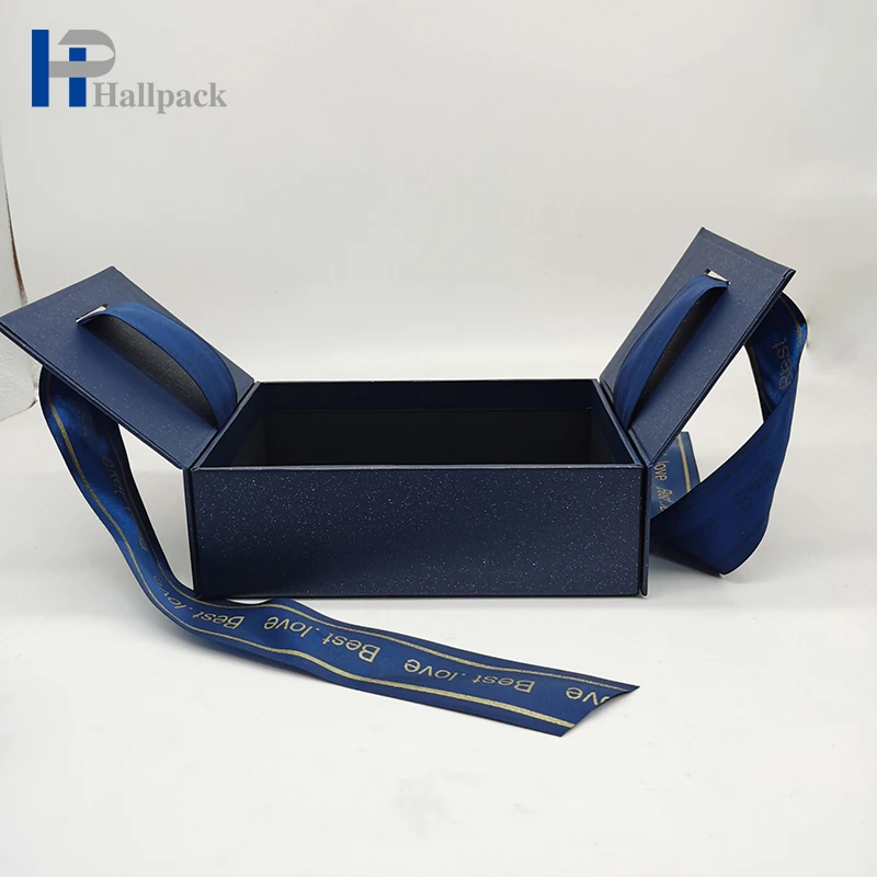 Luxury Blue Ribbon Box Packaging For Perfume Custom Gift Boxes For Tea ...