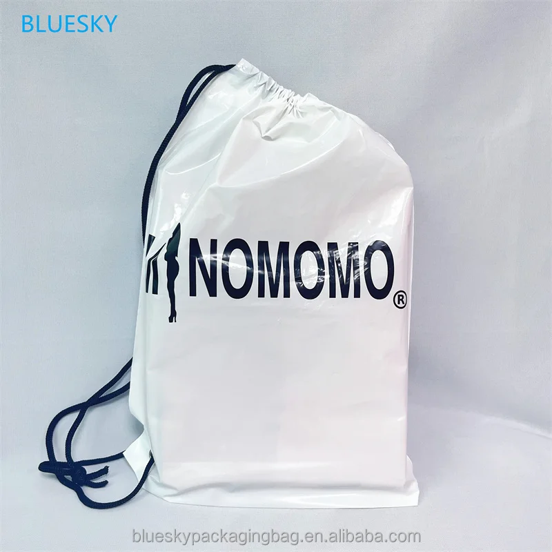 Custom Eco Friendly Drawstring Plastic Poly Bag With Logo Waterproof PE ...