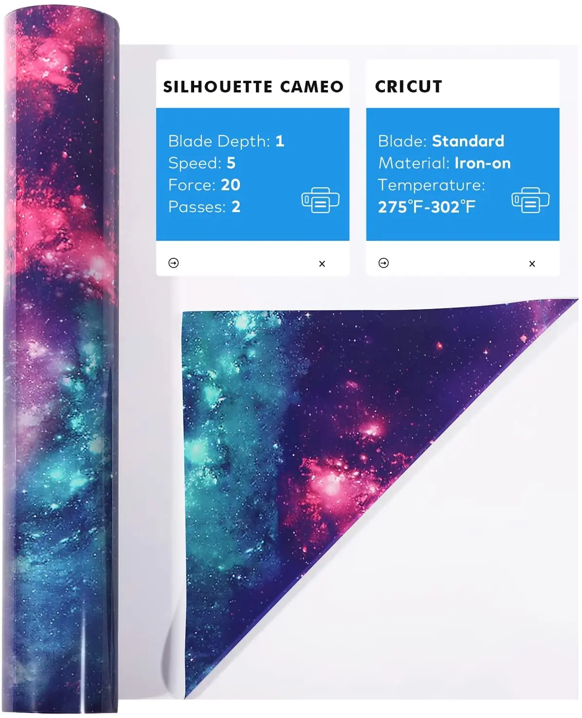 Paper, Party & Kids HTV Watercolor Galaxy 2 Pattern Heat Transfer Vinyl ...