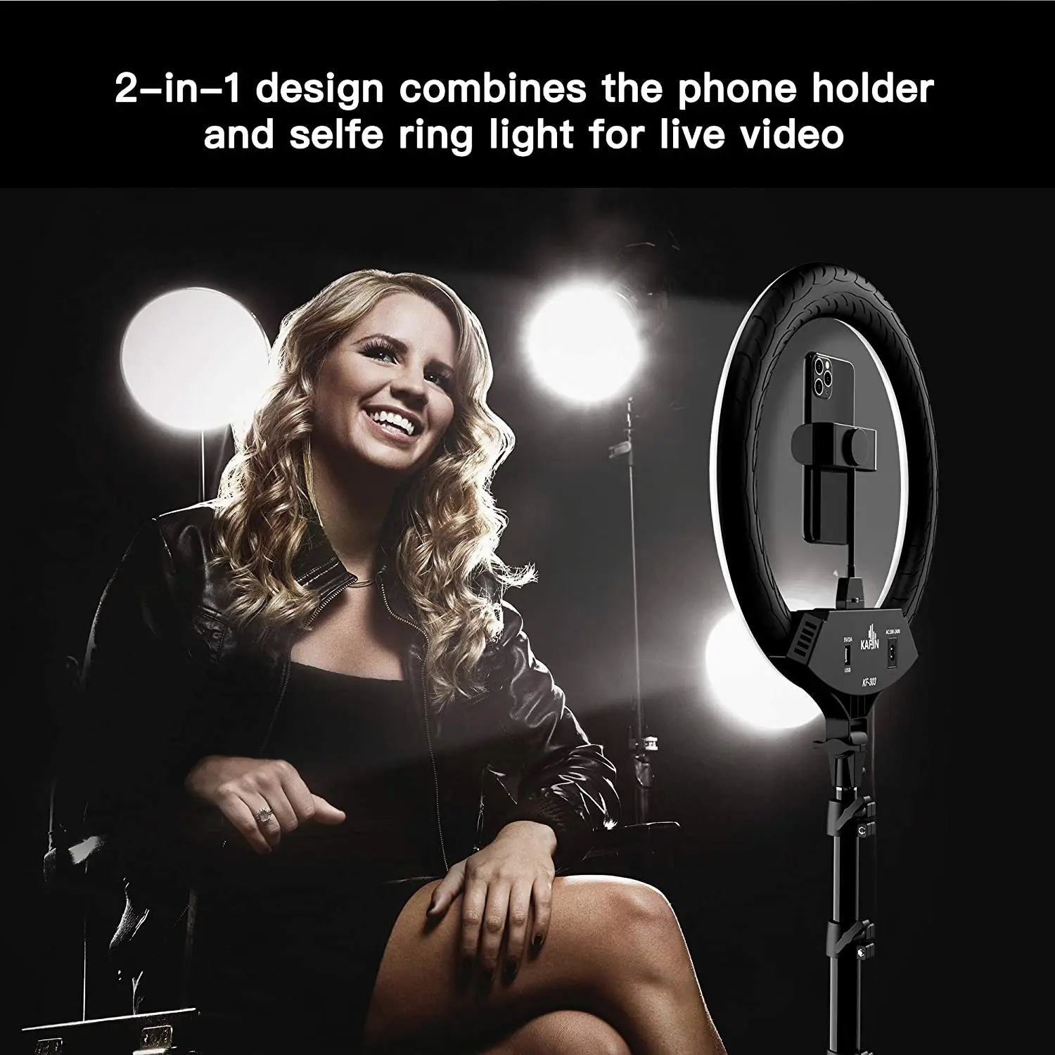 18 Inch RGB LED Ring Light with Tripod Stand Professional Dimmable Ring ...