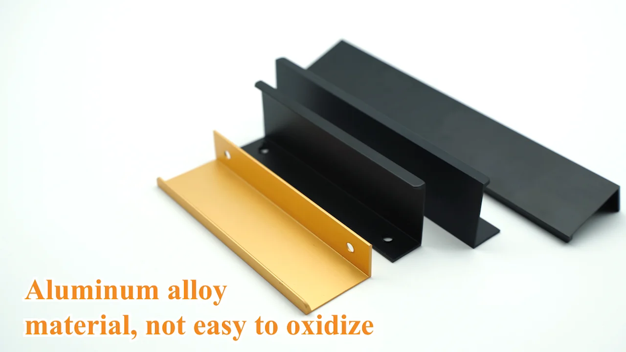 Black Cabinet Door Long Handle Aluminium Profile Cabinet C Type Handle ...