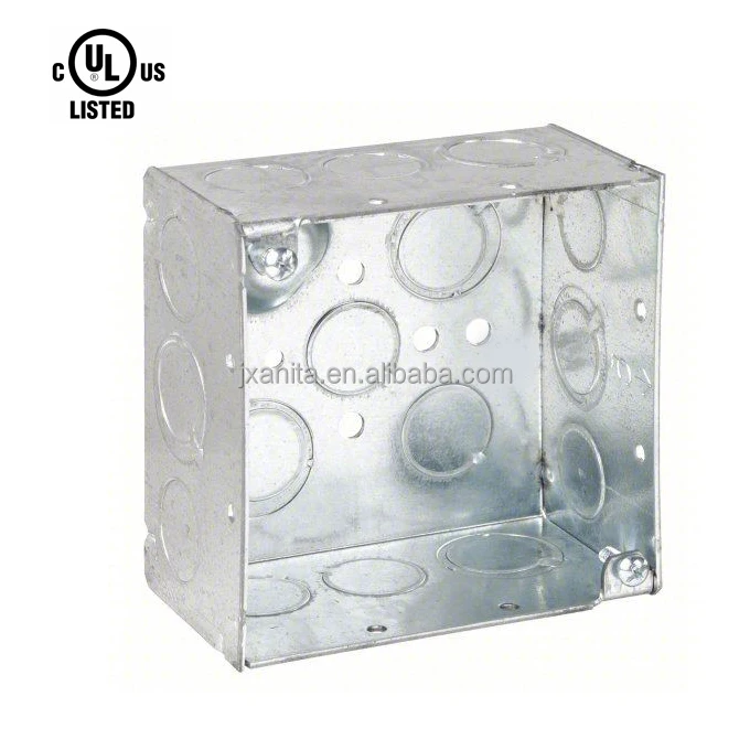 4 in * 4 in * 2-1/8 in Square Wall Electrical Box Welded 2 -gang ...