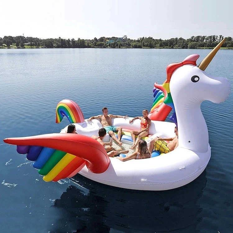 Extra Large Pool Float Island 6 Person Unicorn Floating Island Inflatable lounge Water Float Alibaba