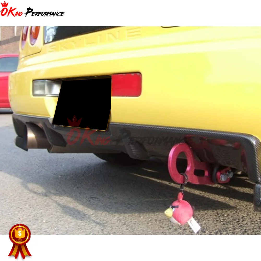 Oem Style Carbon Fiber Rear Diffuser For Nissan R34 Gtr 1998-2002 Body ...