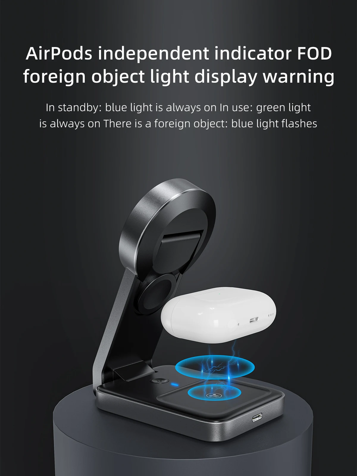 2023 Best Seller Dual 15w Fast Wireless Charger Stand Led Magnetic 3 In ...