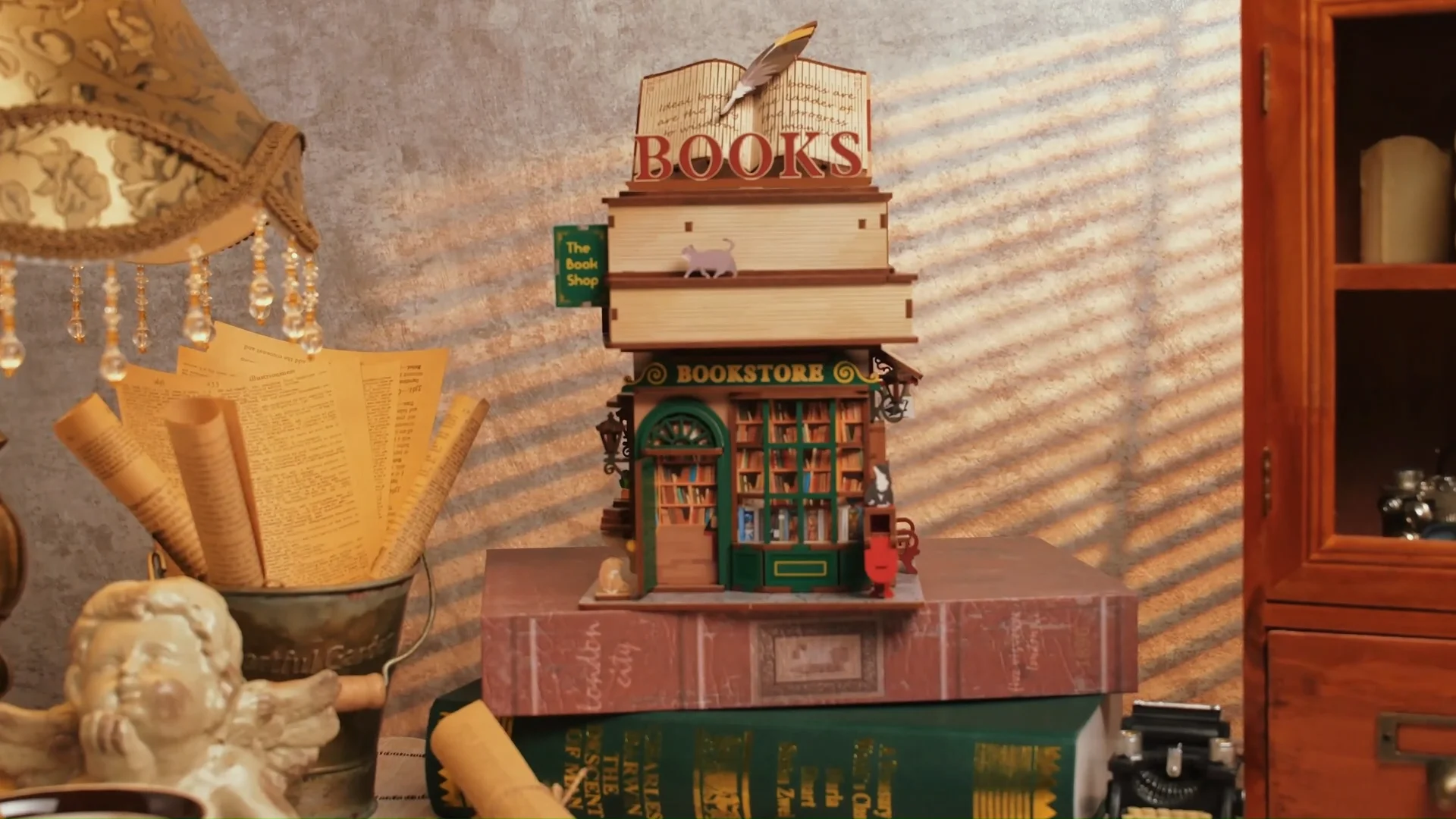 Tonecheer Time Bookstore 3d Puzzle Bookstore Model Doll House Diy ...