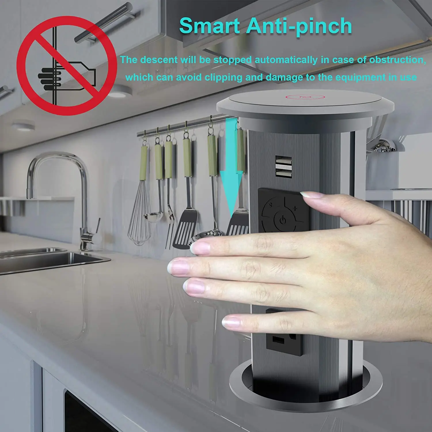 Electrical Pop up Outlets - Motorized Desktop Socket