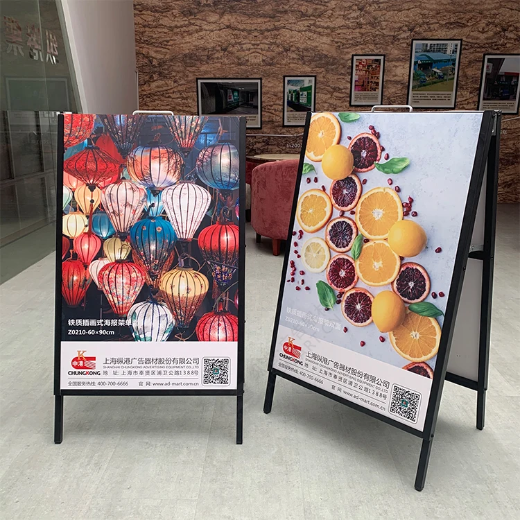 Exterior Foldable Display Sign Iron a Frame Poster Standing Cafe Menu ...